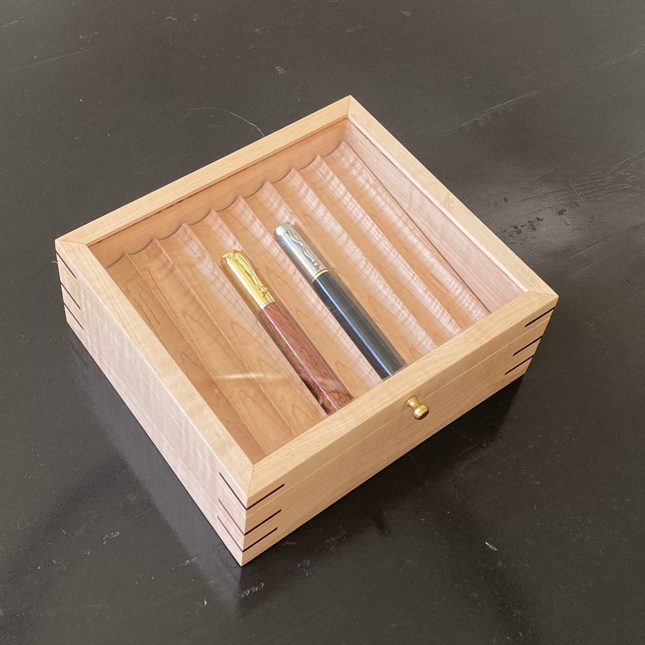 Curly Maple Pen Display Box pens Not Included - Etsy