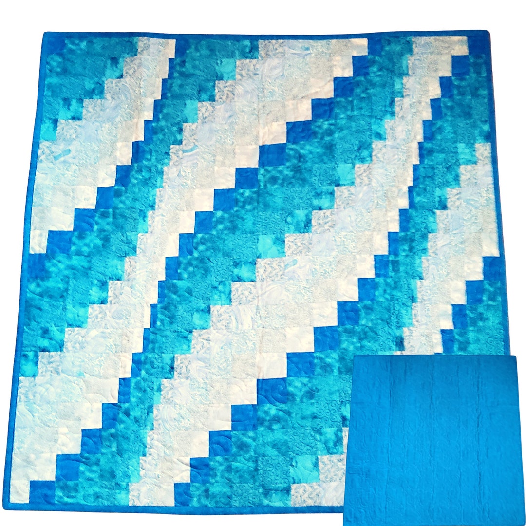 Blue Bargello Baby Quilt - Etsy