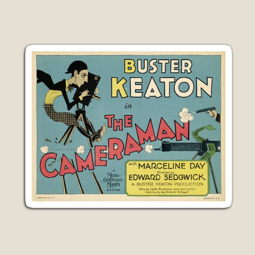 Buster Keaton in the Cameraman Sticker 3.9''X3 Matte Vinyl Sticker - Etsy