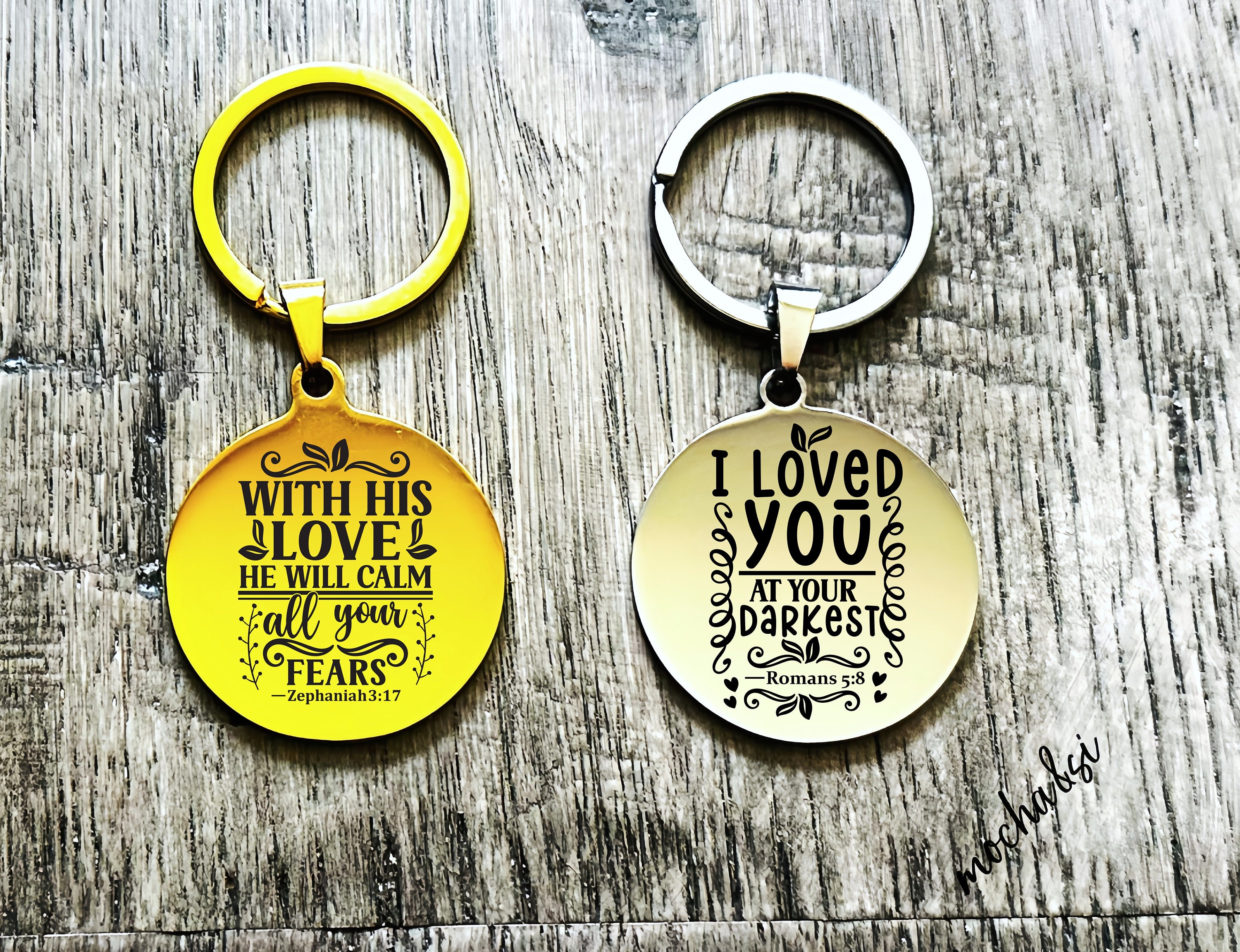 Custom Bible Verse Stainless Steel Keychain/christian Gift/scripture ...