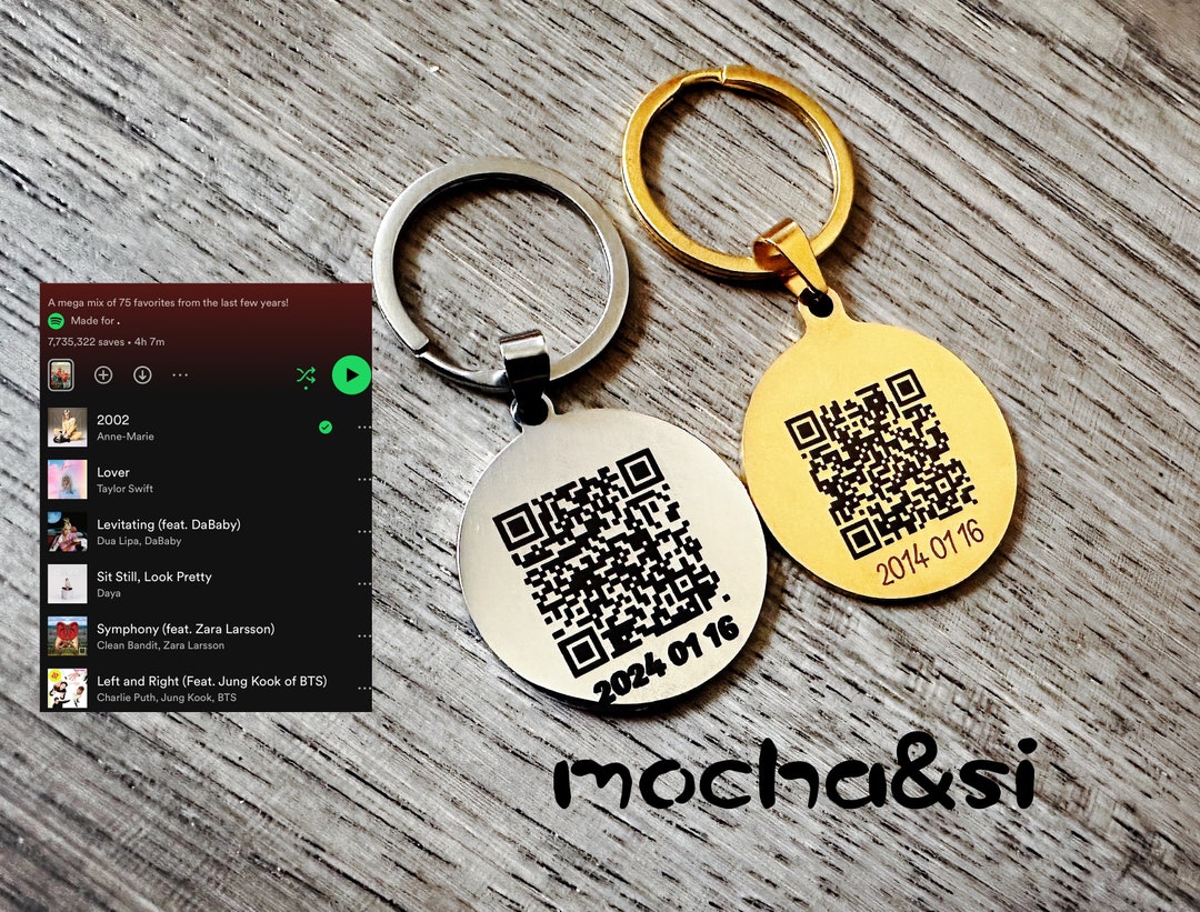 Personalized QR Code Keychain Company Website Customer Song Playlist ...