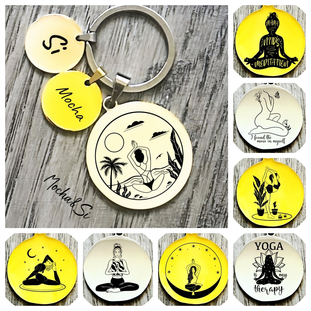 Personalized Yoga Name Keychain, Meditation Keychain, Zen Protection ...