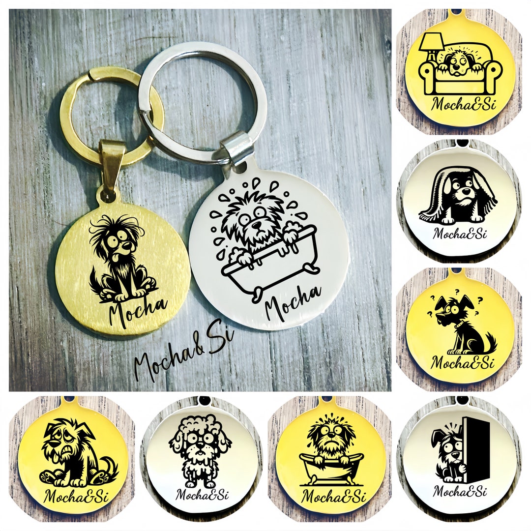 Personalized Engraved Dog Tag, Bath Time Dog Tag, Funny Dog Tag,double ...