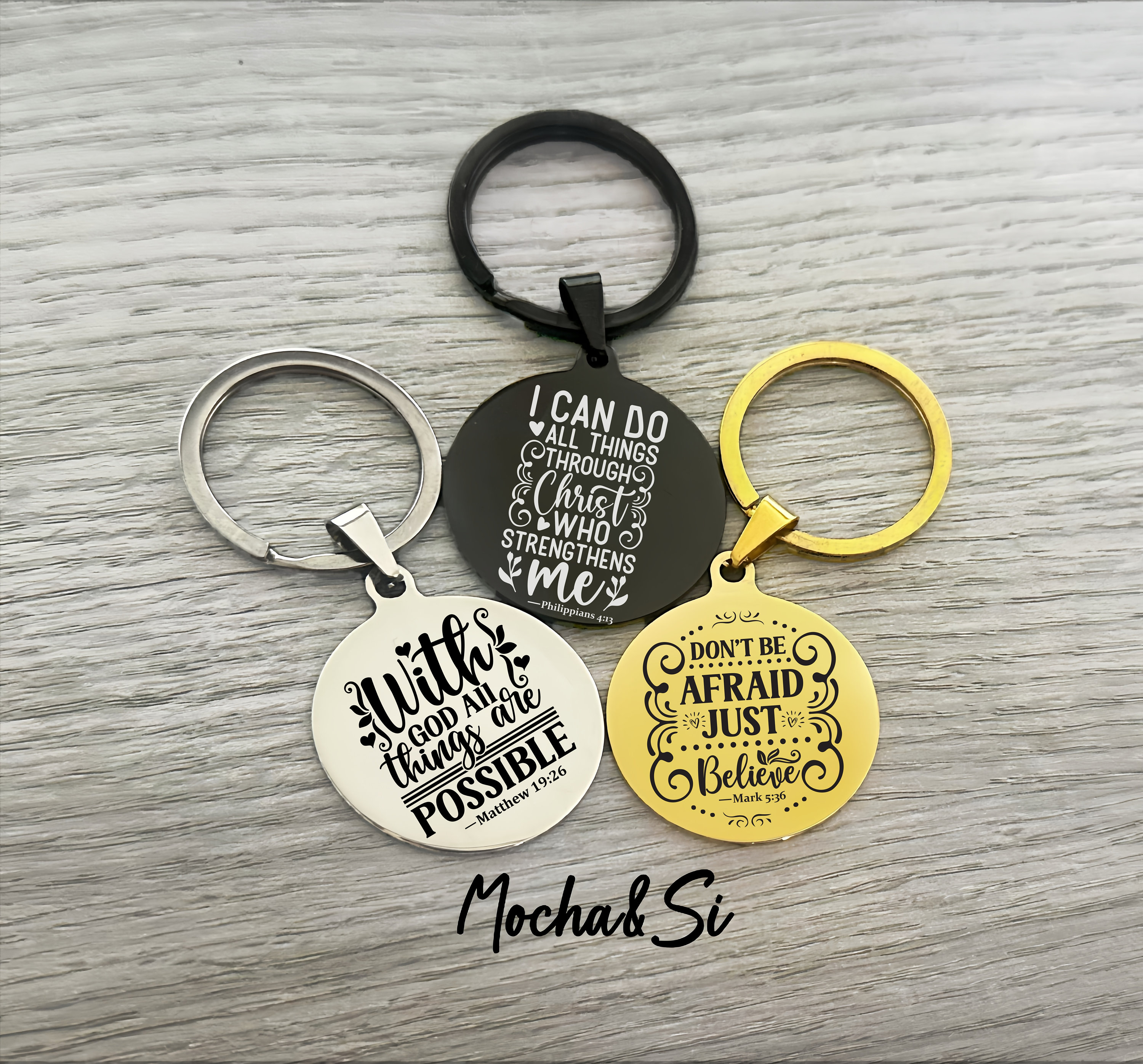 Custom Bible Verse Stainless Steel Keychain/christian Gift/scripture ...