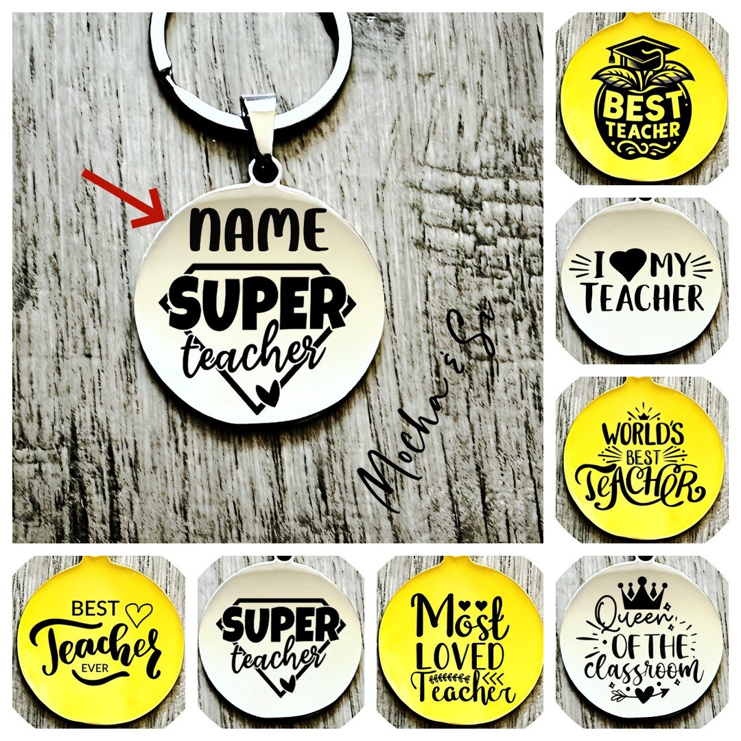 Customized Teacher Keychain Gift/teacher Appreciation Gift/super ...