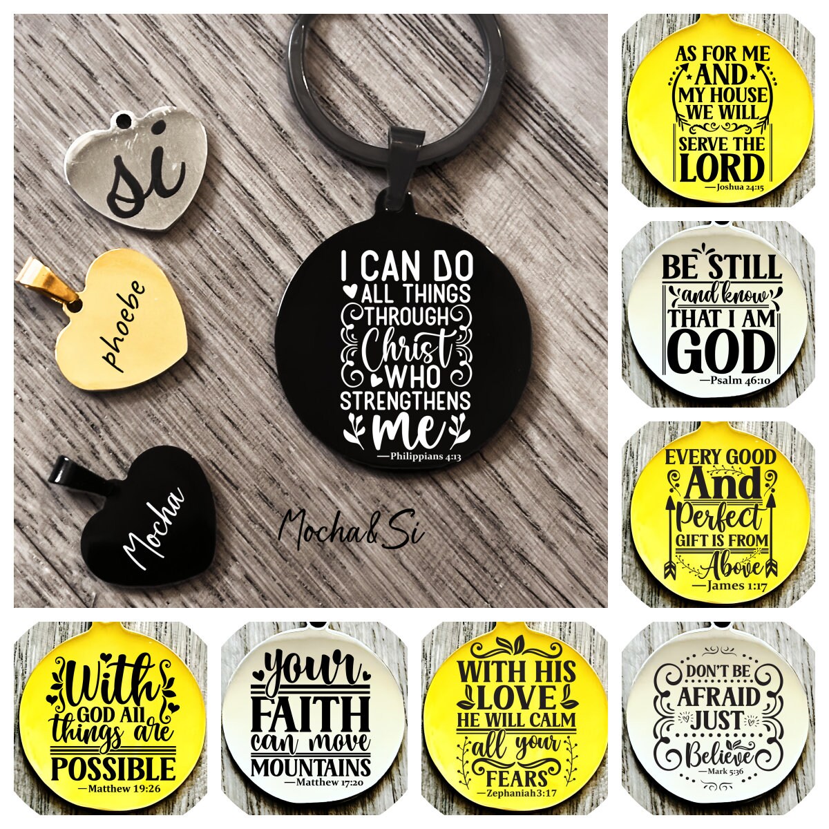 Custom Bible Verse Stainless Steel Keychain/christian Gift/scripture ...