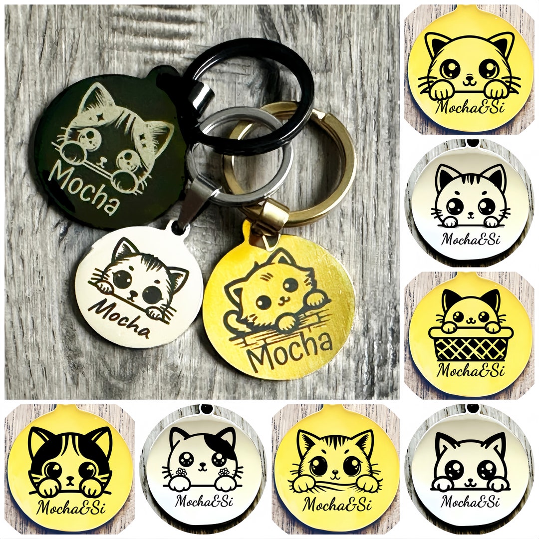 Personalized Engraved Cat Paw Tag, Funny Cat Tag, Cute Cat Tag ...