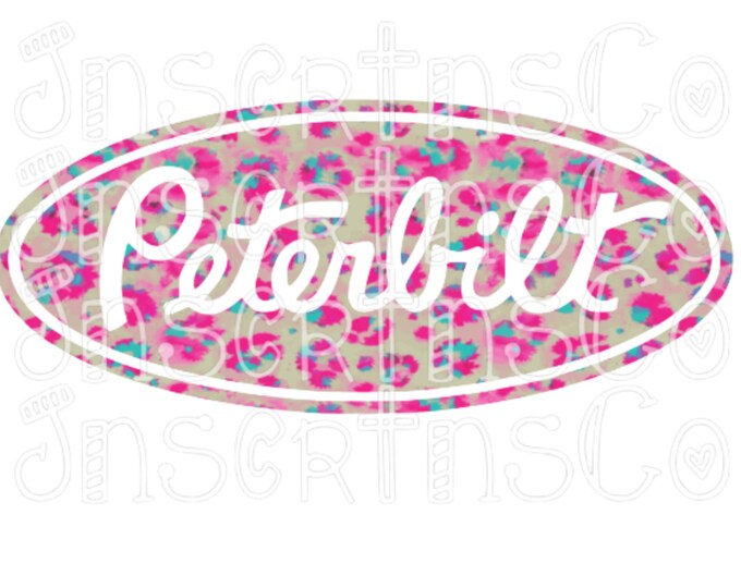 Pink and Turquoise Peterbilt Logo PNG Digital Download for Sublimation ...