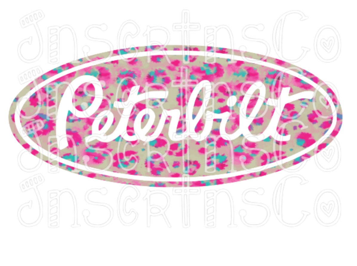 Pink and Turquoise Peterbilt Logo PNG Digital Download for Sublimation ...