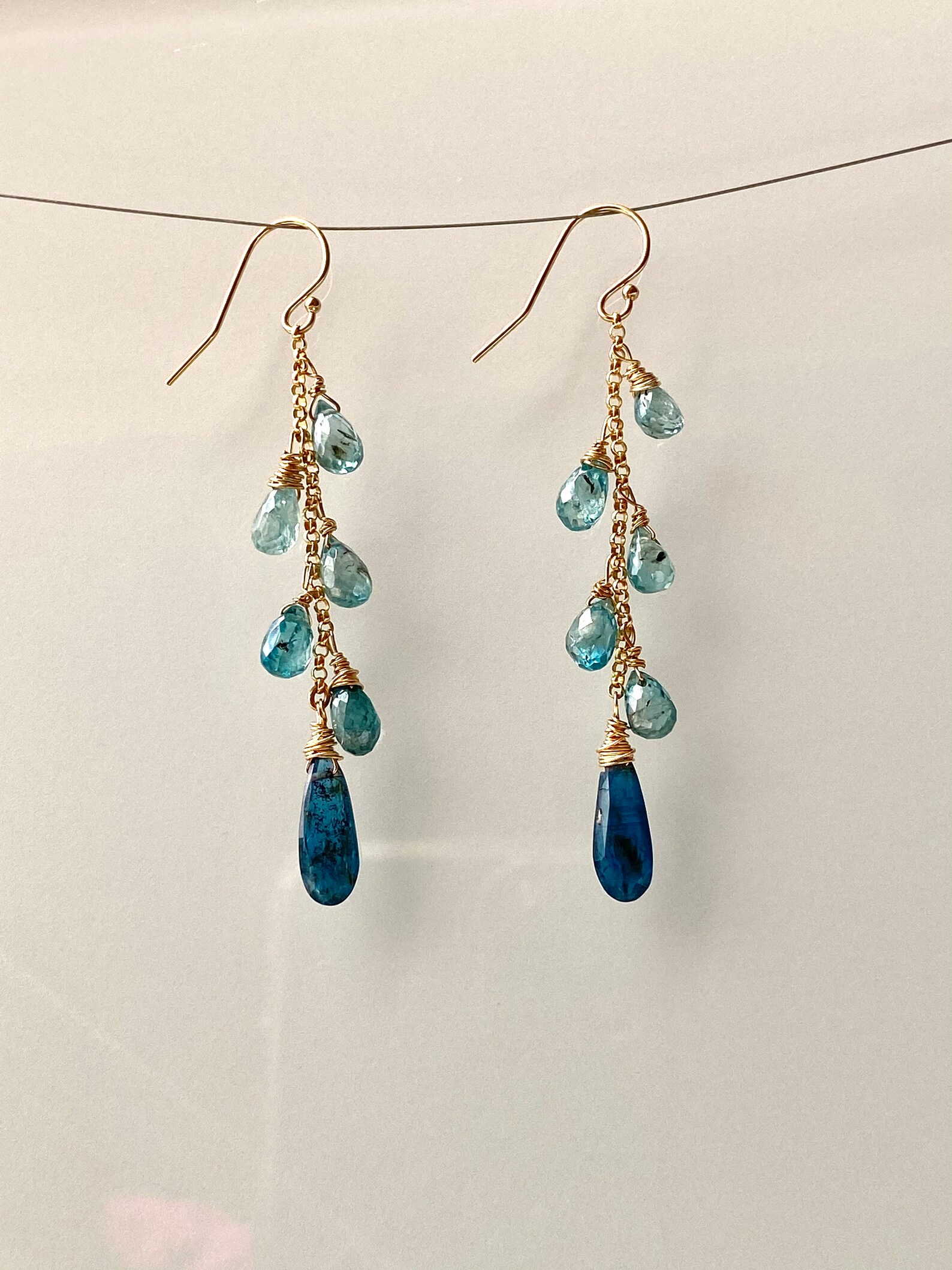 London Blue Topaz Blue Kyanite Zircon Necklace and Earrings - Etsy