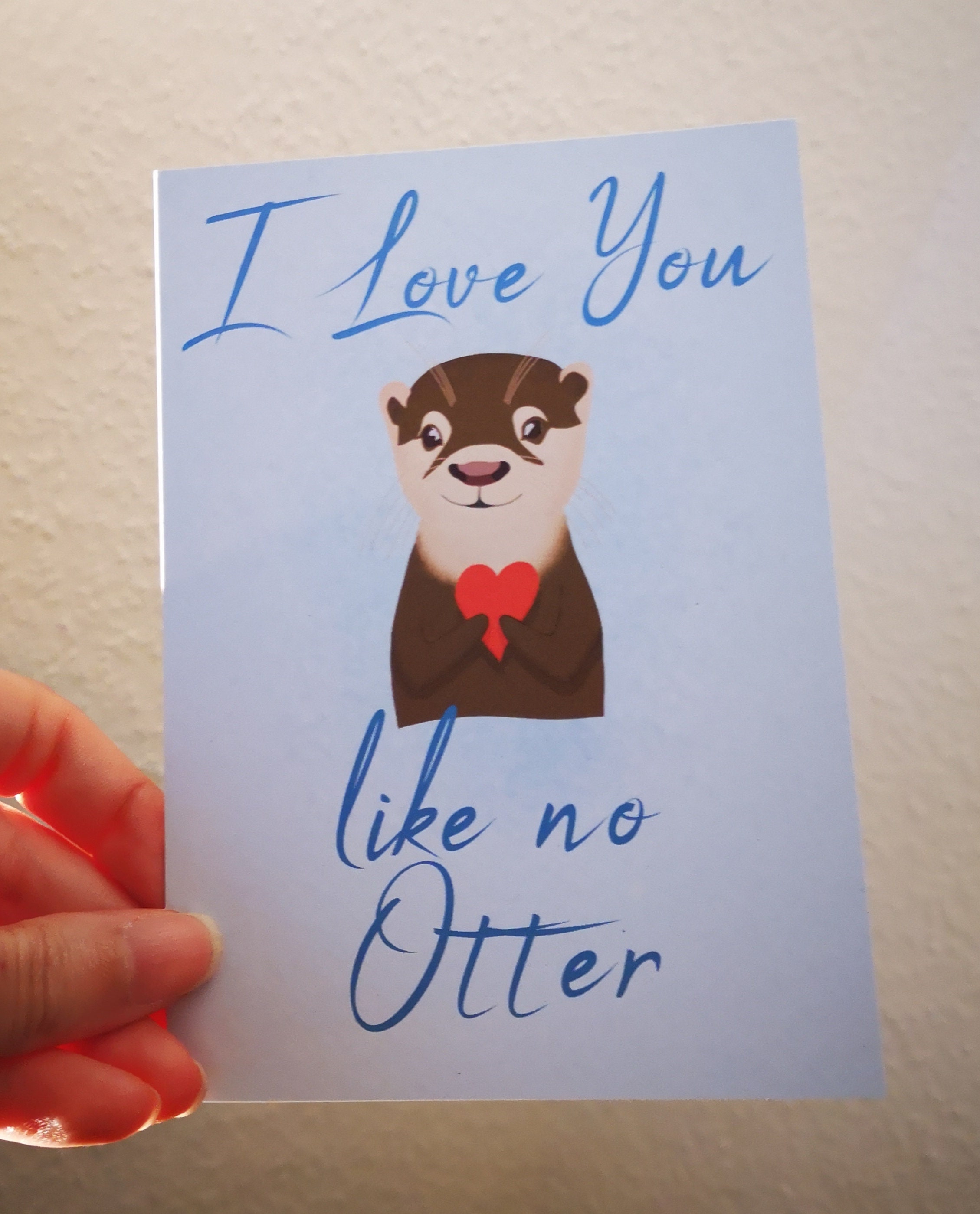 I Love You Like No Otter Postcard DIN A6 Climate Neutral Valentine's ...