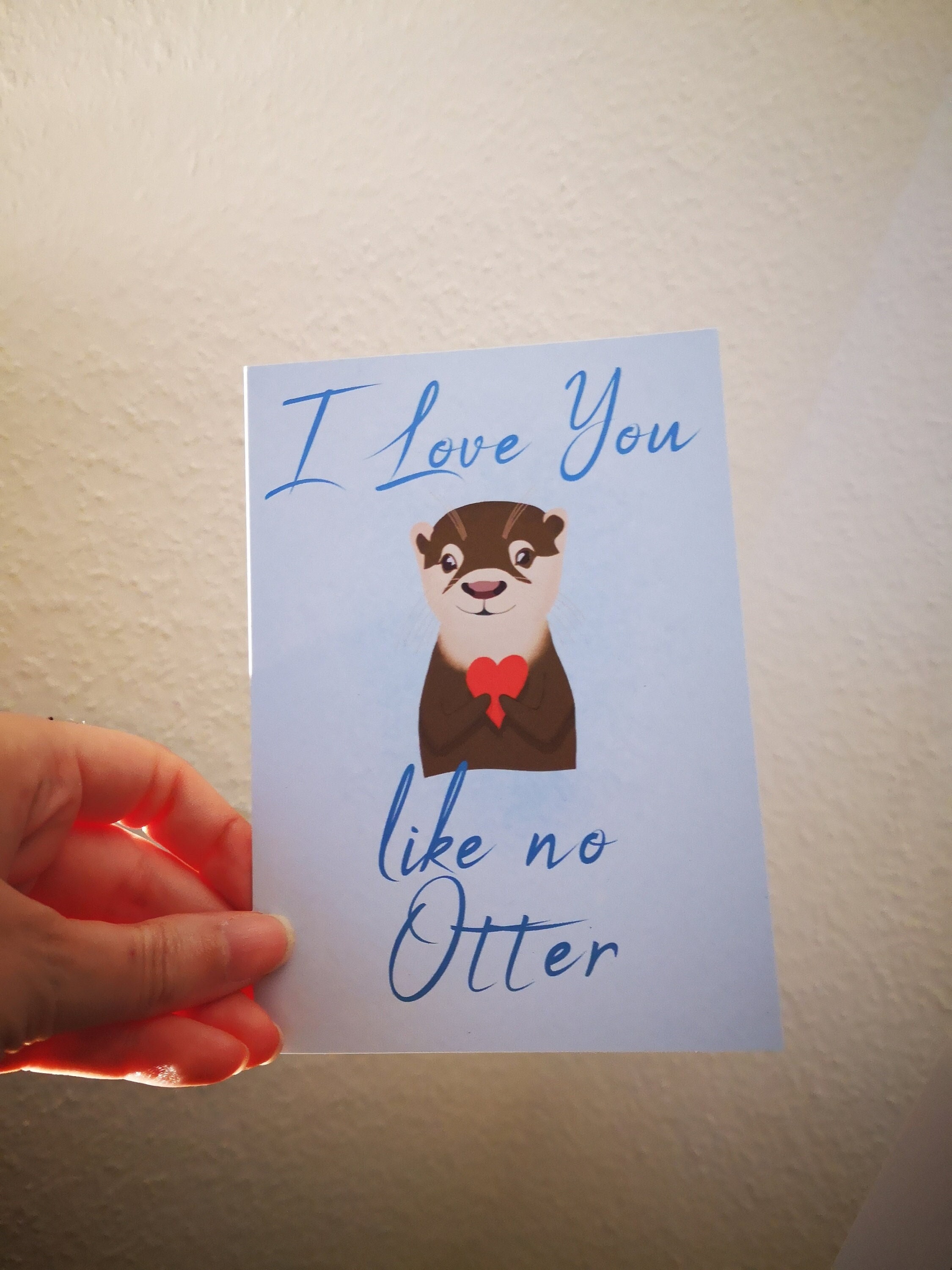 I Love You Like No Otter Postcard DIN A6 Climate Neutral Valentine's ...