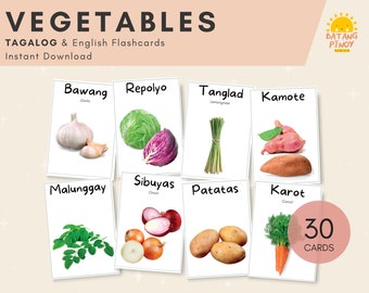 Fruits TAGALOG Flash Cards With English Translation Bilingual Cards ...