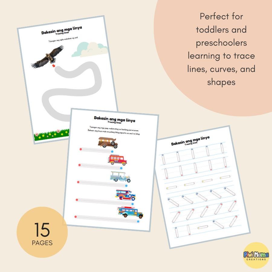 Tagalog-english Prewriting Tracing Worksheets | 15 Pages | Filipino ...