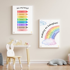 Colors TAGALOG Poster | Bilingual Frame | Crayon or Rainbow Style ...
