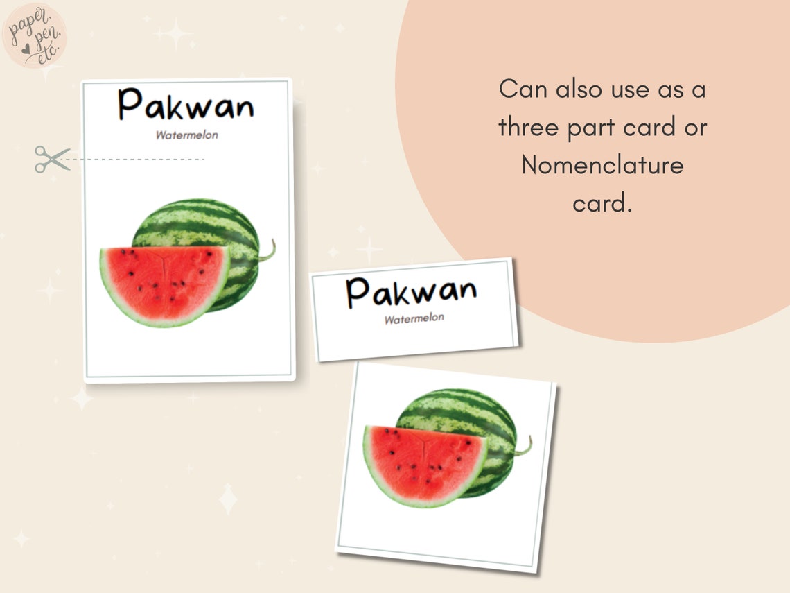 Fruits TAGALOG Flash Cards With English Translation | Bilingual Cards ...