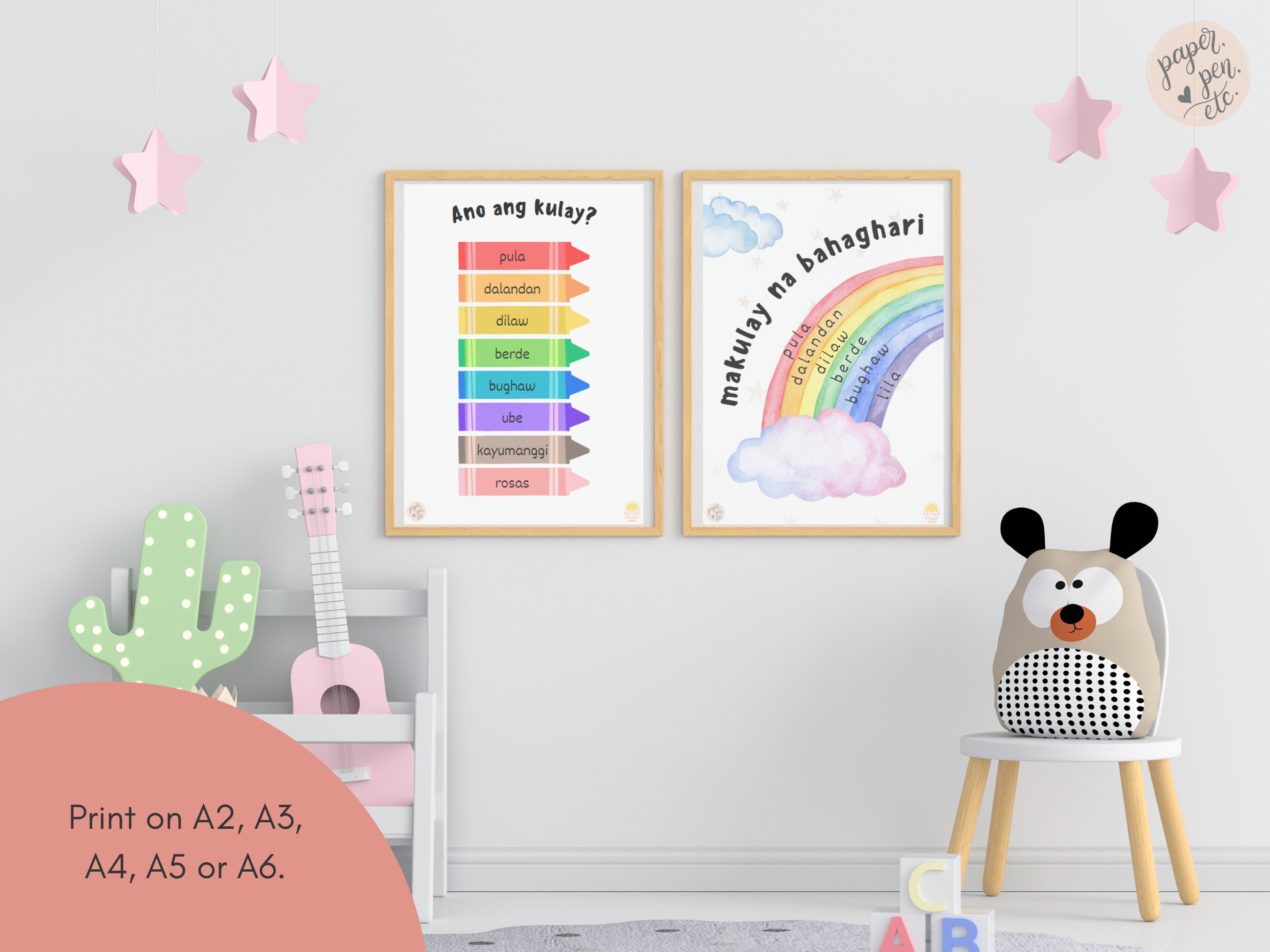 Colors TAGALOG Poster | Bilingual Frame | Crayon or Rainbow Style ...