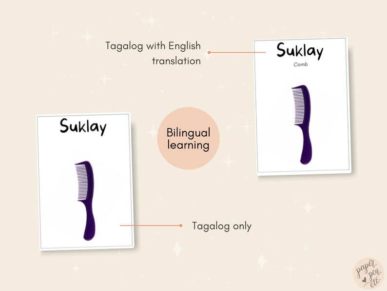 Household Items TAGALOG Flash Cards With English Translation ...