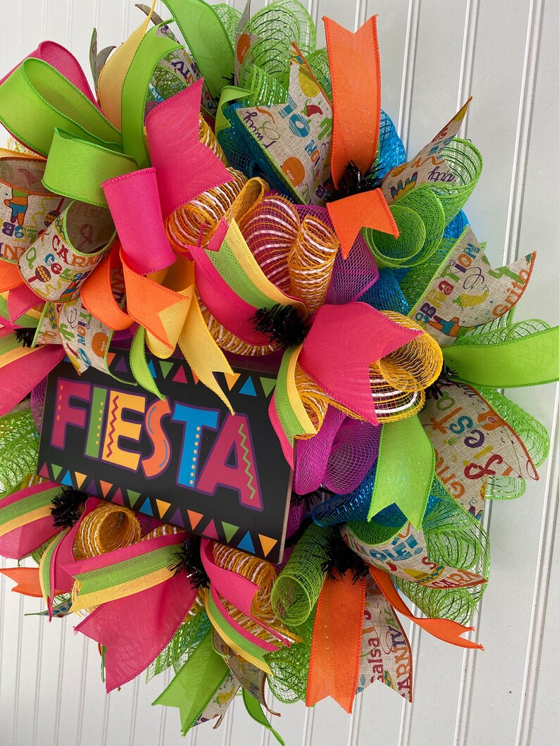 Fiesta Wreath, Cinco De Mayo - Etsy