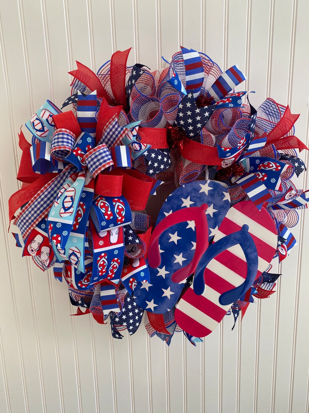 Flip Flop 4th of July, Patriotic Wreath, - Etsy