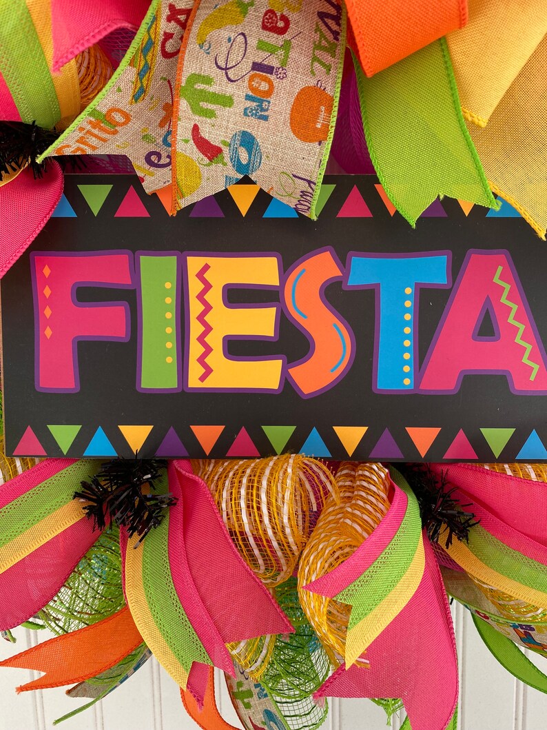 Fiesta Wreath, Cinco De Mayo - Etsy