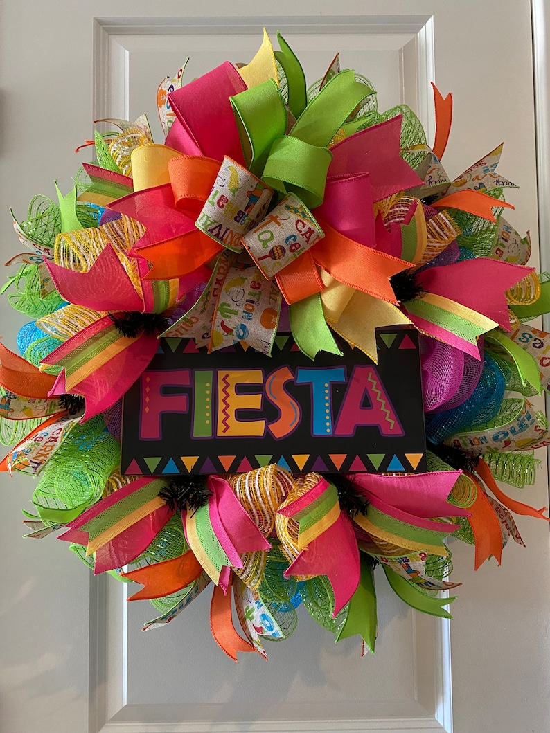 Fiesta Wreath, Cinco De Mayo - Etsy