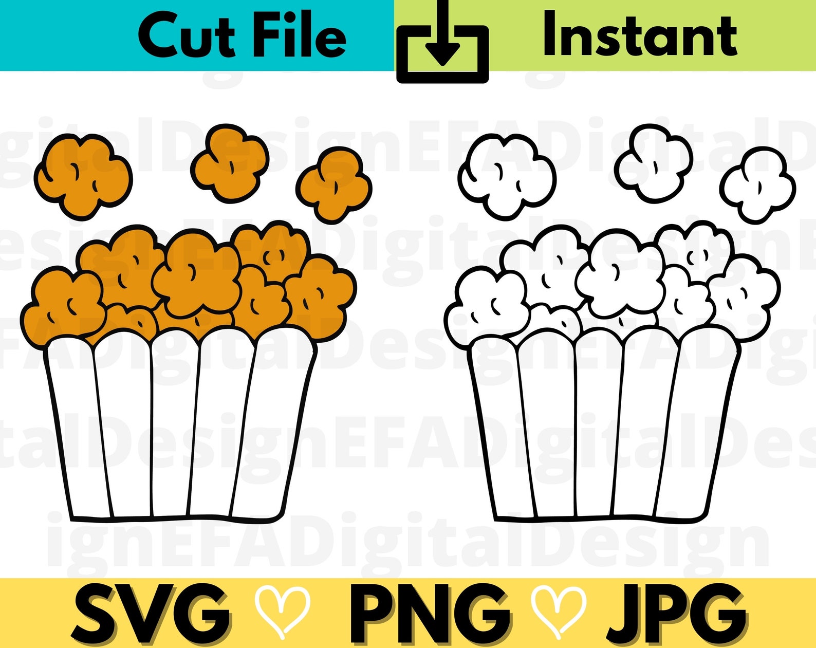Popcorn Svg, Cinema Svg, Popcorn Box, Popcorn Jpg&png, Movie Theme Svg ...