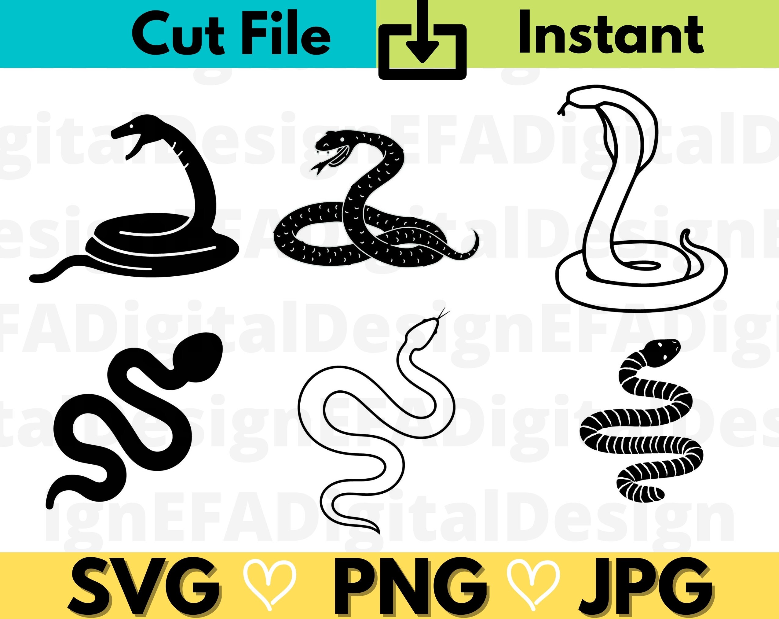 Snake Bundle SVG - JPG - PNG, Instant Digital Download, 6 Snake Design ...