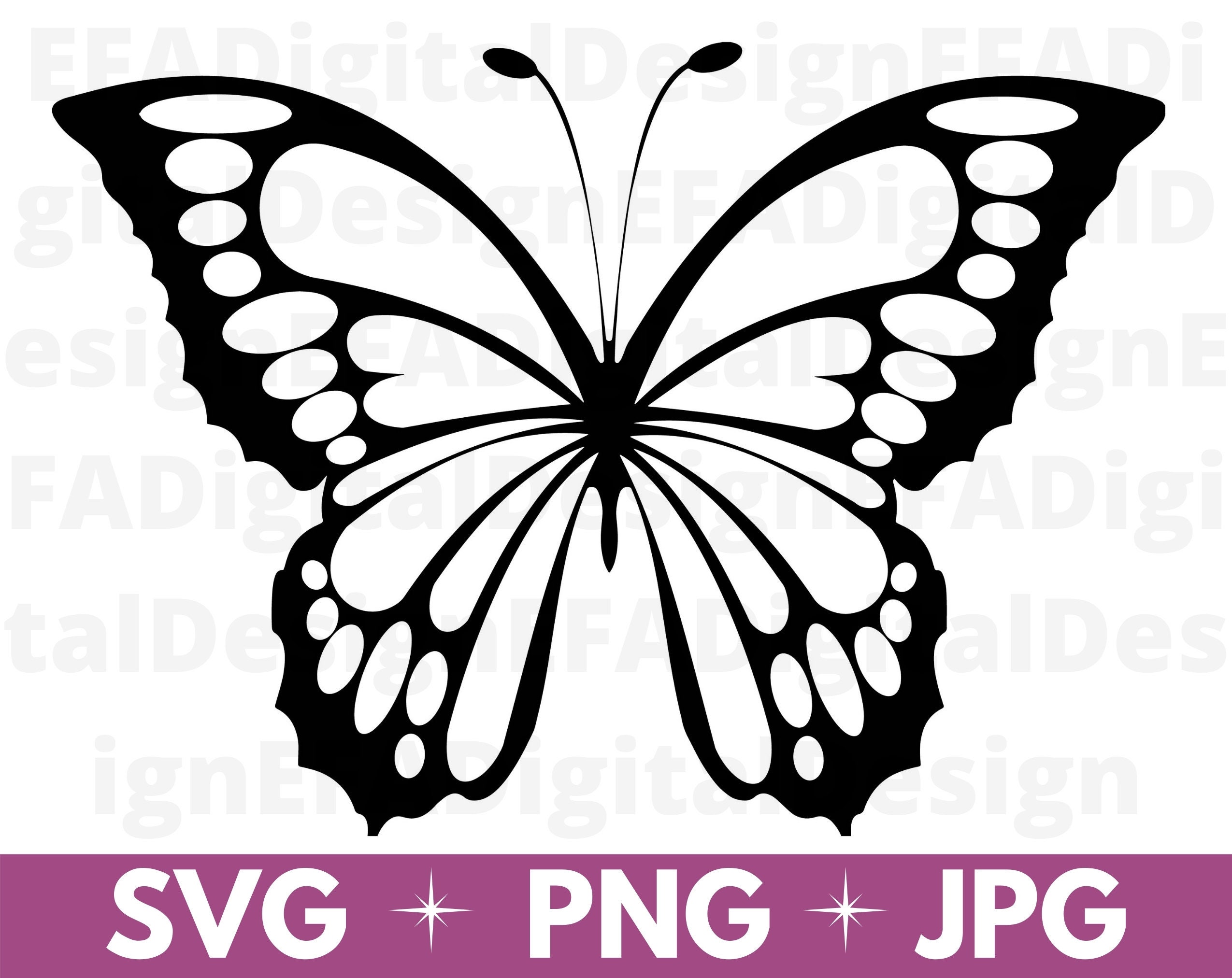 Big Butterfly Svg Black Butterfly Silhouette Monarch Etsy