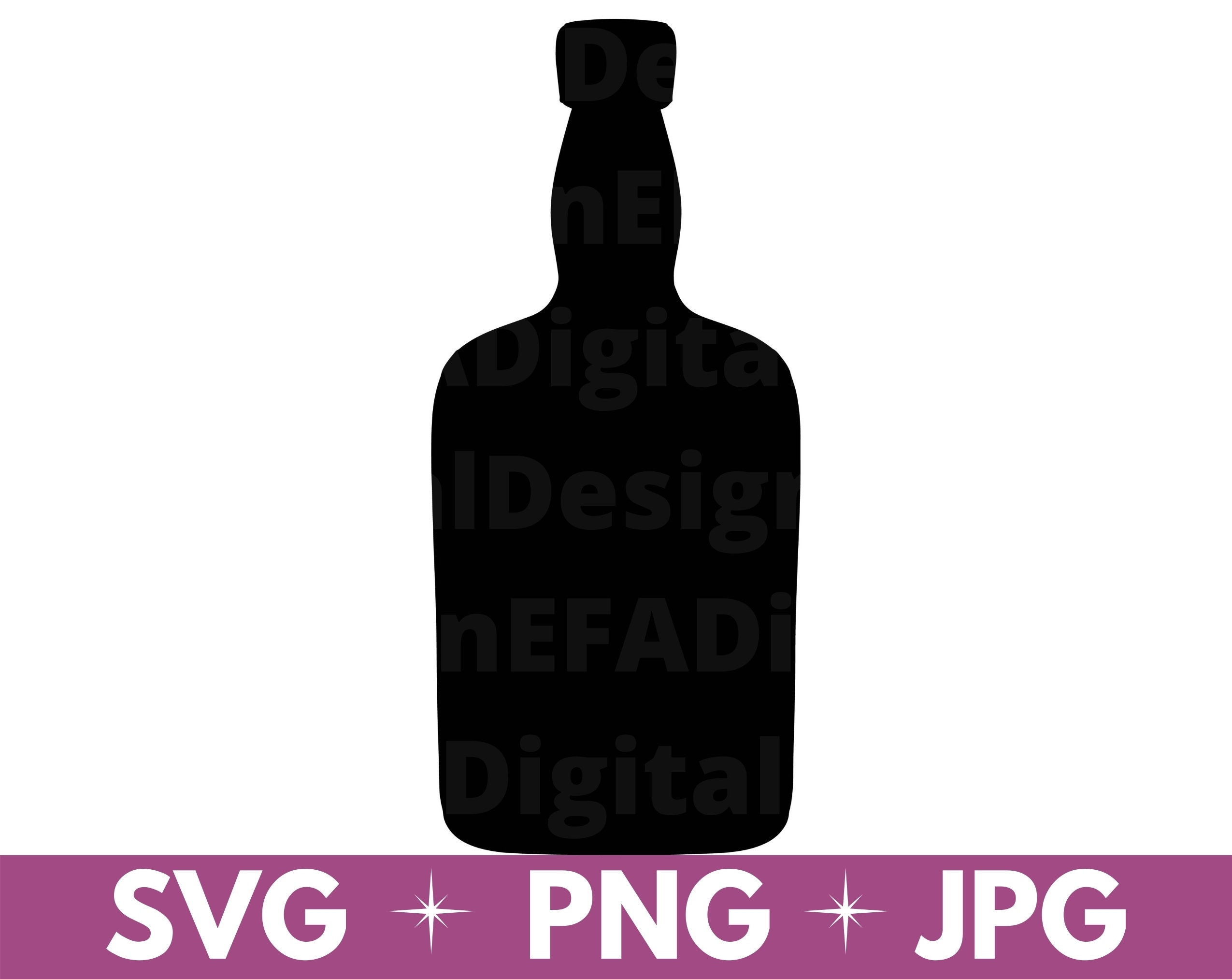 Whiskey Bottle Silhouette SVG Cut Files, Alcohol Bottle Svg, DIGITAL FILES for Cricut, Cut File ...
