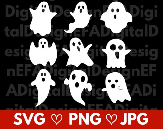 Ghost SVG Bundle Halloween Ghost SVG 9 Different Simple - Etsy