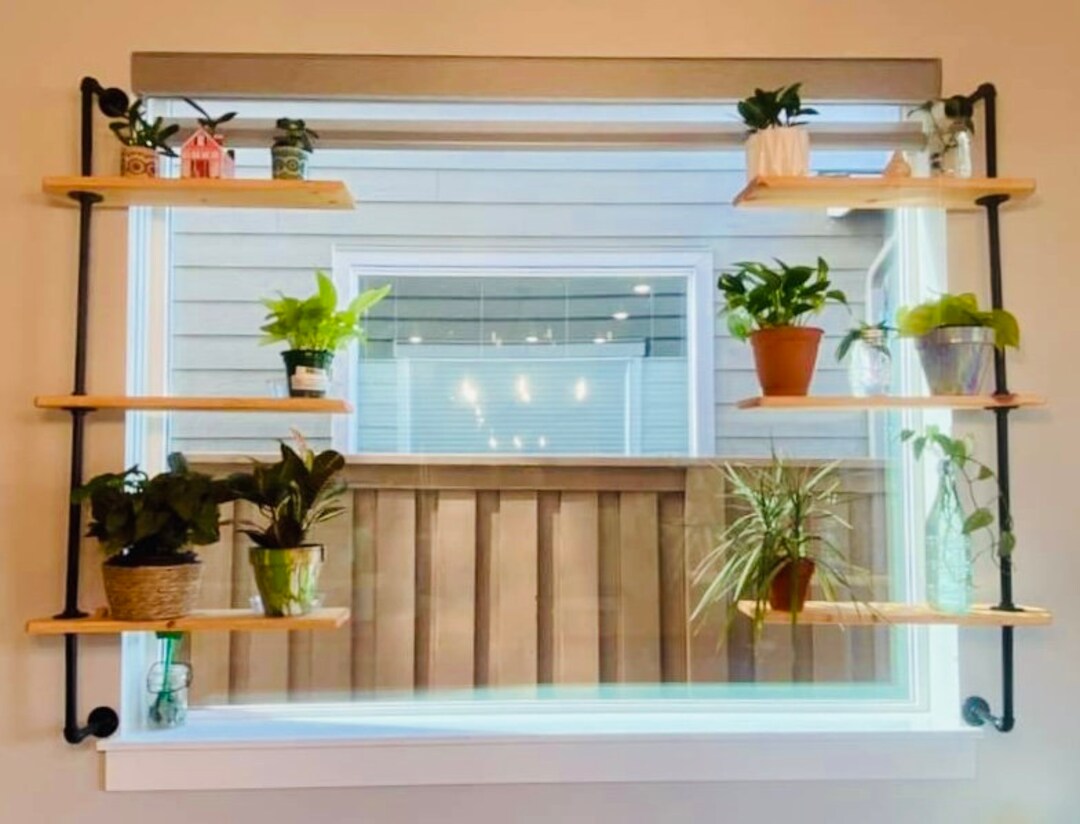 Handmade Rustic Swinging Shelf With Industrial Iron Pipe - Etsy