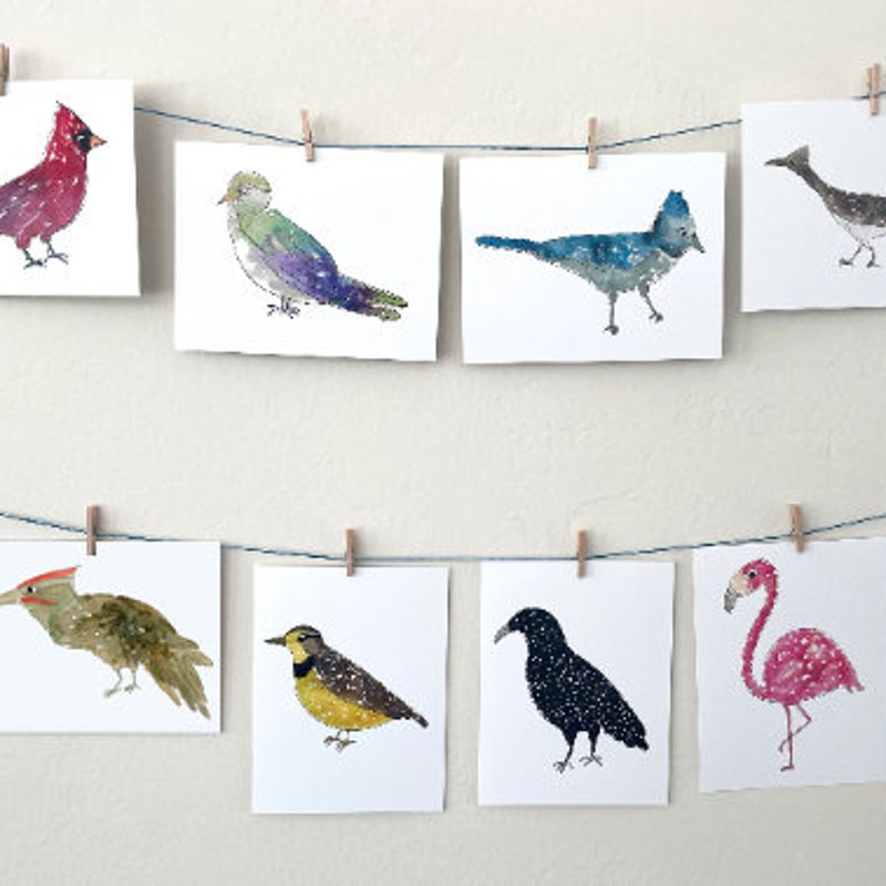 Bird Postcards - Etsy