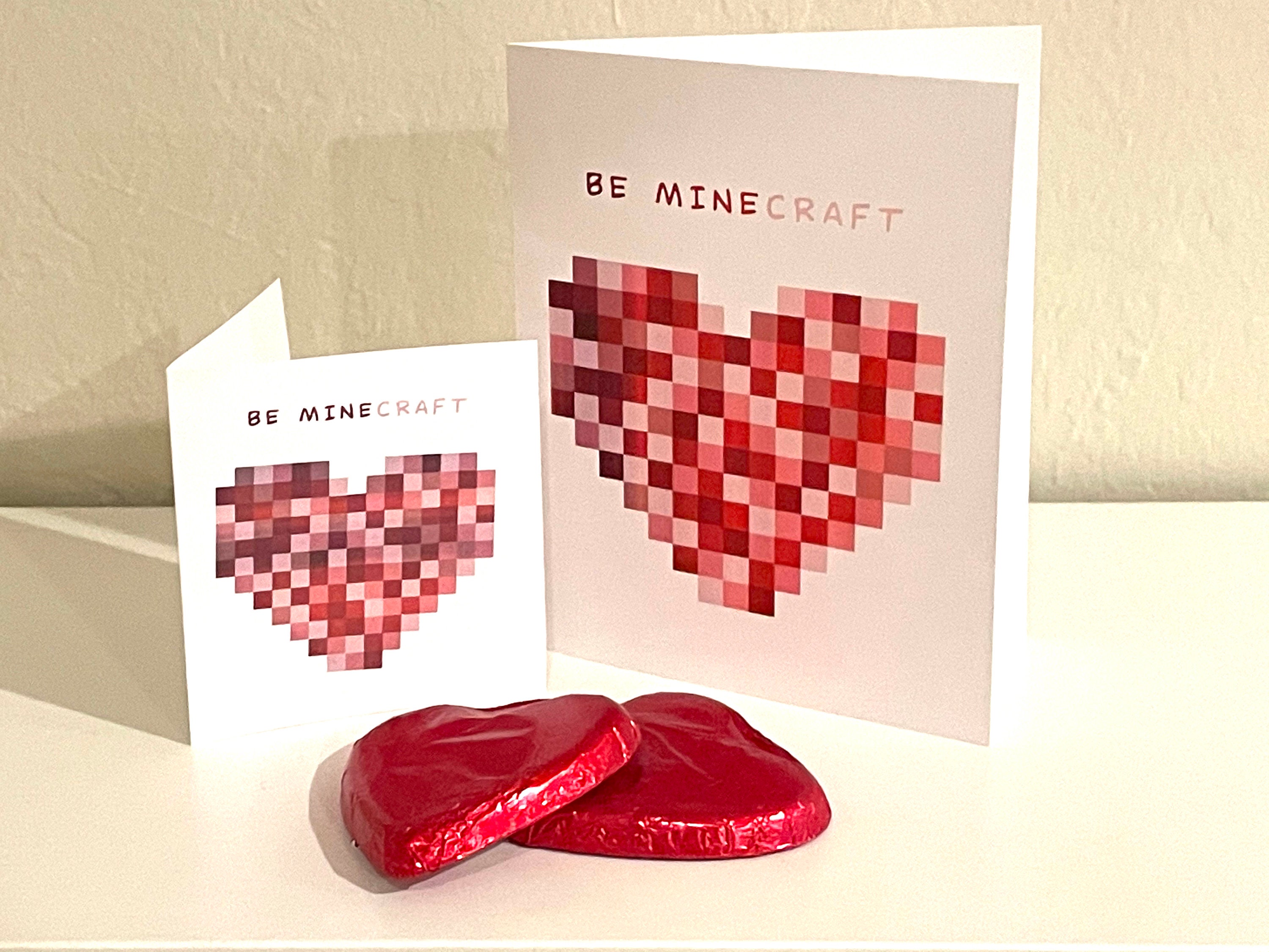 Be Minecraft Valentine's Day Card Digital Download 2 Sizes - Etsy