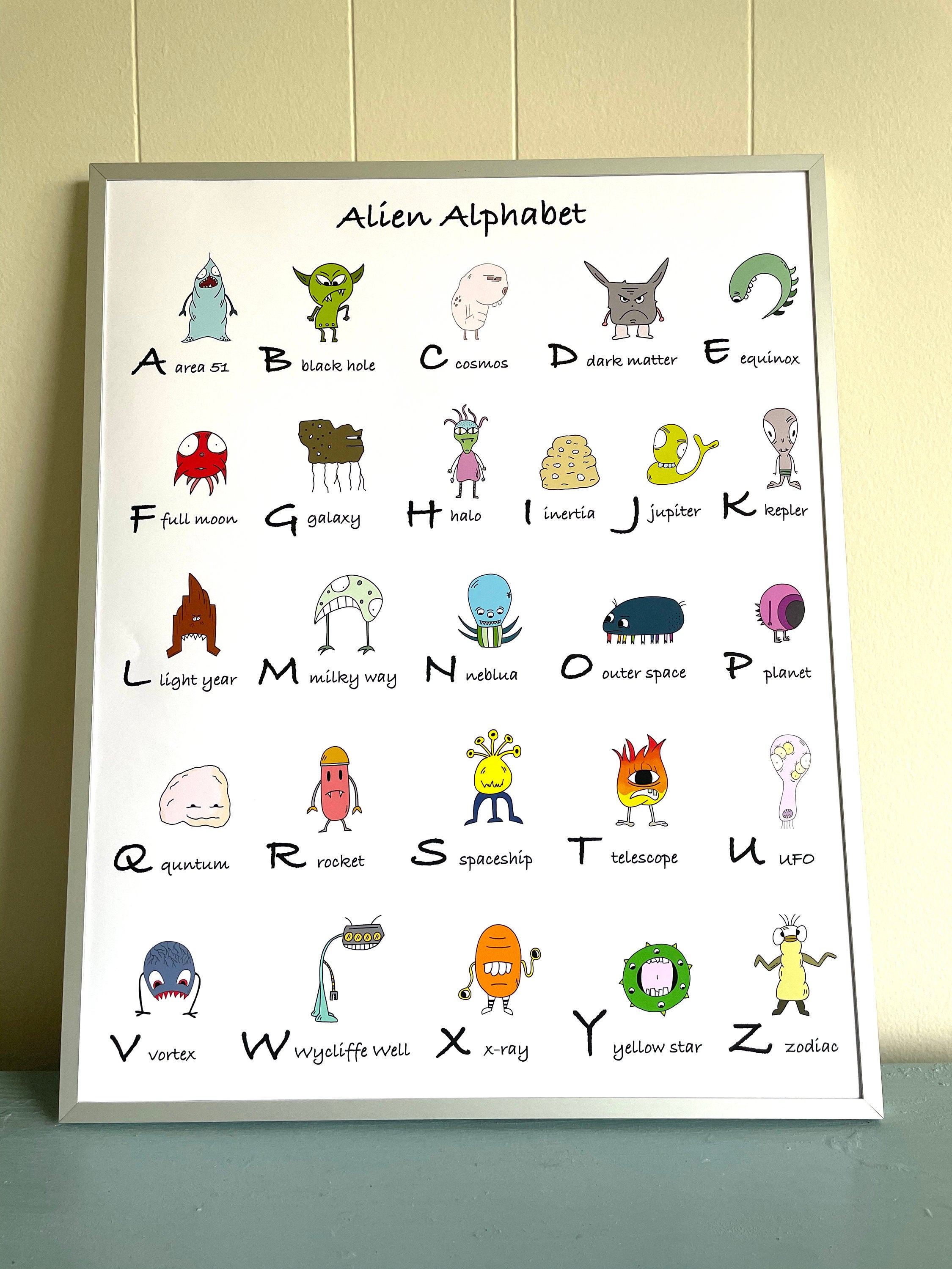 Alien Alphabet Poster 16x20 DIGITAL DOWNLOAD | Etsy