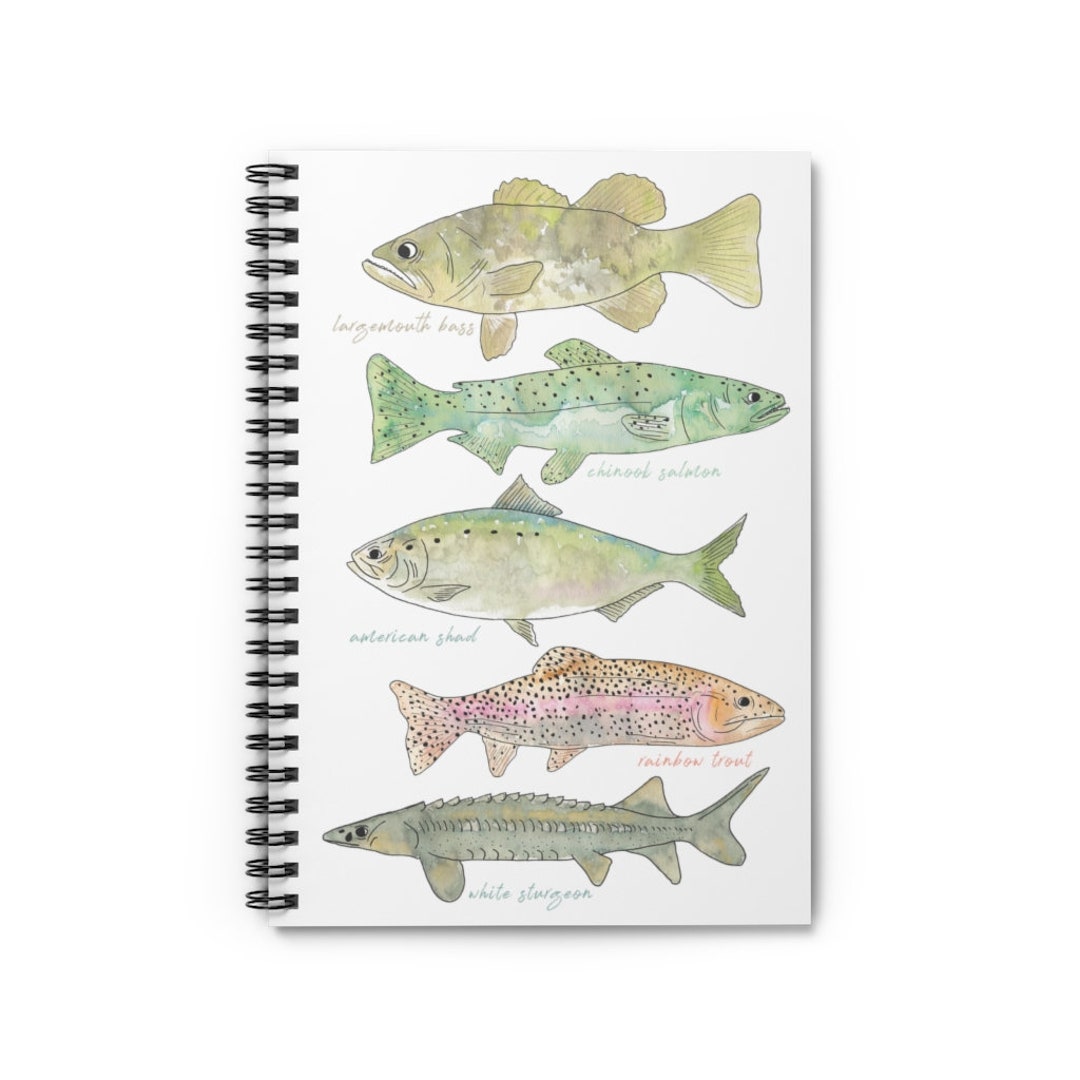 Five Freshwater Fish - Spiral Notebook -118 Pages - Etsy