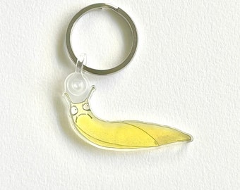 Articulated Slug Keychain Fidget Keychain 3D Printed Banana Slug Unique ...