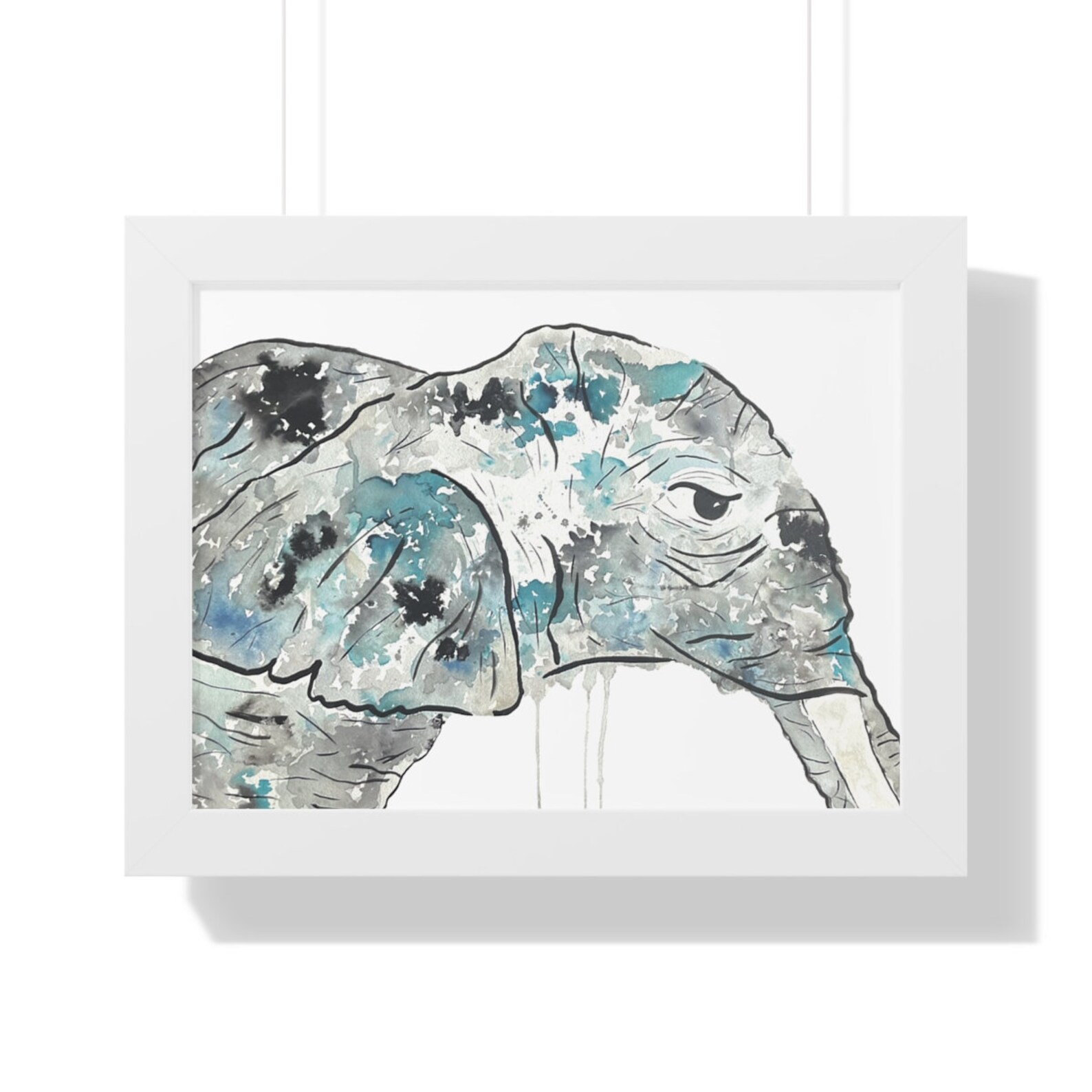 Framed Elephant Watercolor Poster - Etsy