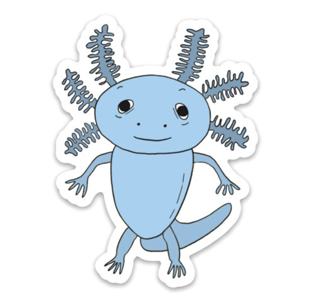 Blue Axolotl Sticker - Etsy
