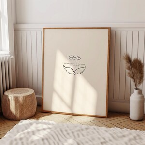 Angel Number 666 Manifestation Poster, 666 Quote Art, Beige Minimalist ...