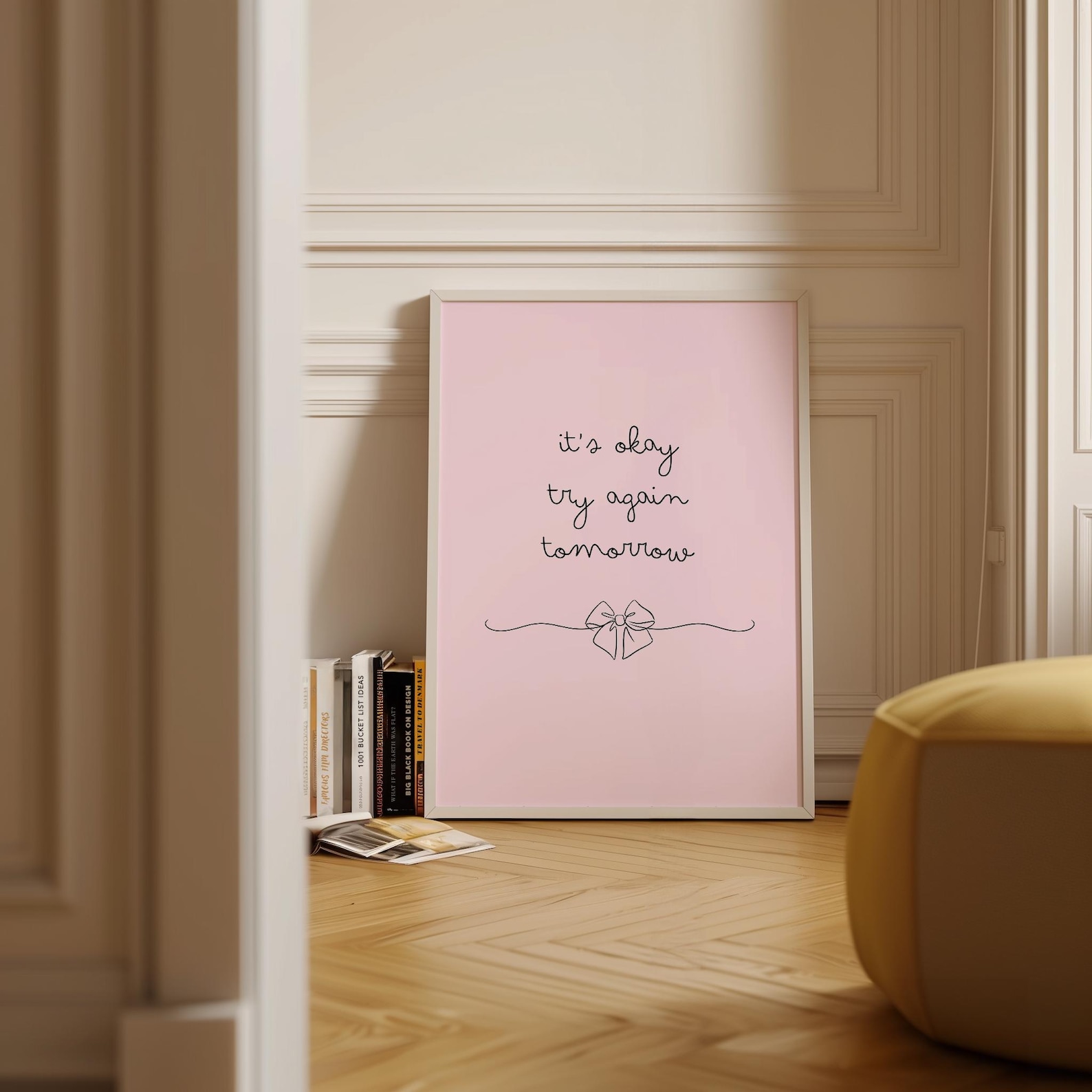 Coquette Pink Motivational Print: It's Okay Try Again (digital Download ...