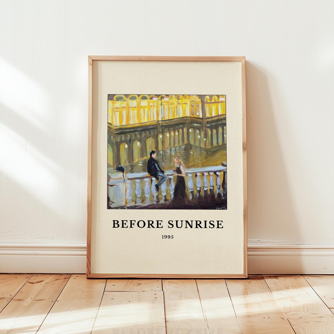 Before Sunrise Oil Painting Art Print: Movie Scene Illustration ...