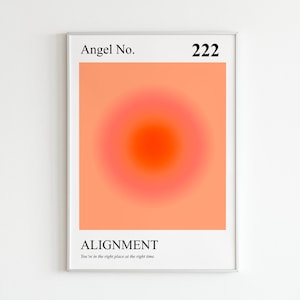 Angel Number Poster- 222 Print, Aura Poster, 222 Wall Art, Spiritual ...