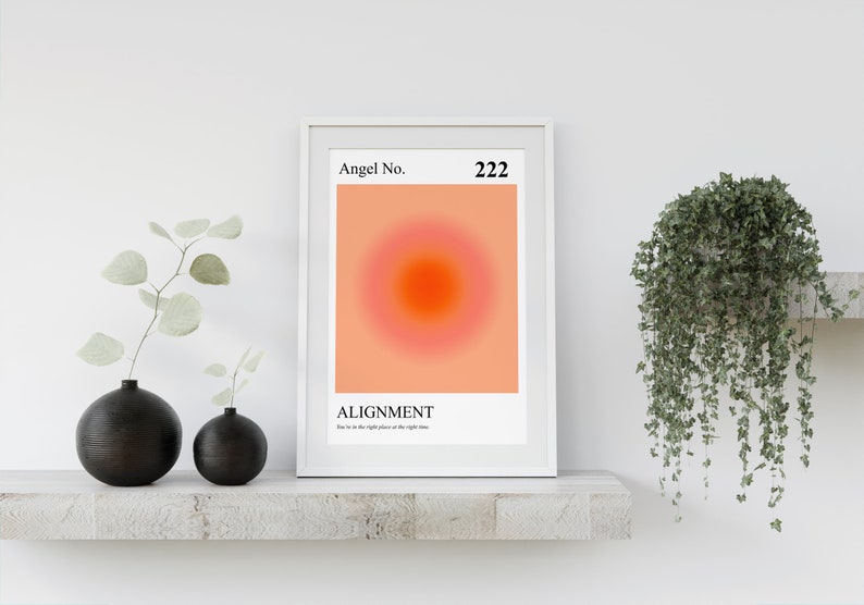 Angel Number Poster- 222 Print, Aura Poster, 222 Wall Art, Spiritual ...