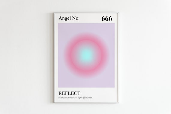 Angel Number Poster 666 Print Aura Poster 666 Wall Art - Etsy