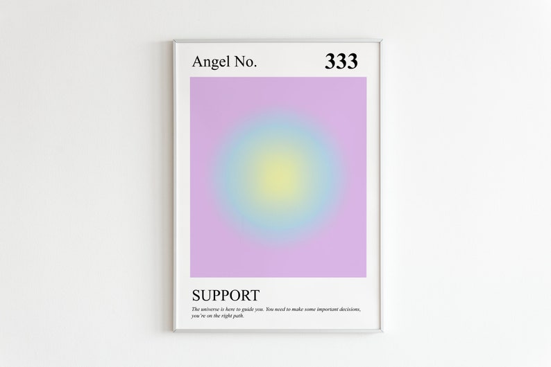 Angel Number Poster- 333 Print, Aura Poster, 333 Wall Art, Spiritual ...