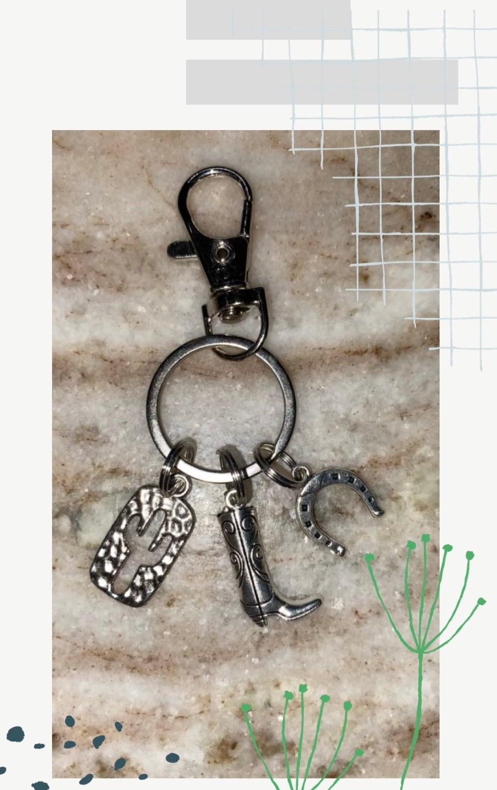 Western Key Chain - Etsy