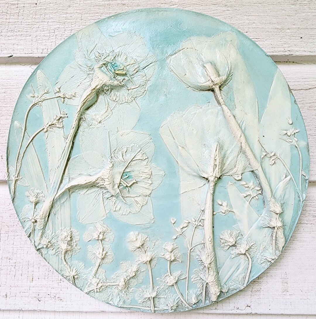 Plaster Botanical Bas Relief Artwork - Etsy