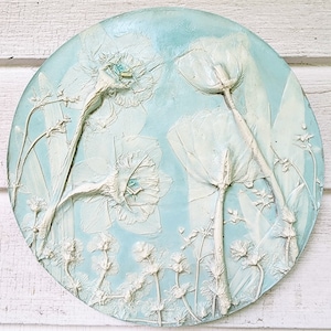 Plaster Botanical Bas Relief Artwork - Etsy