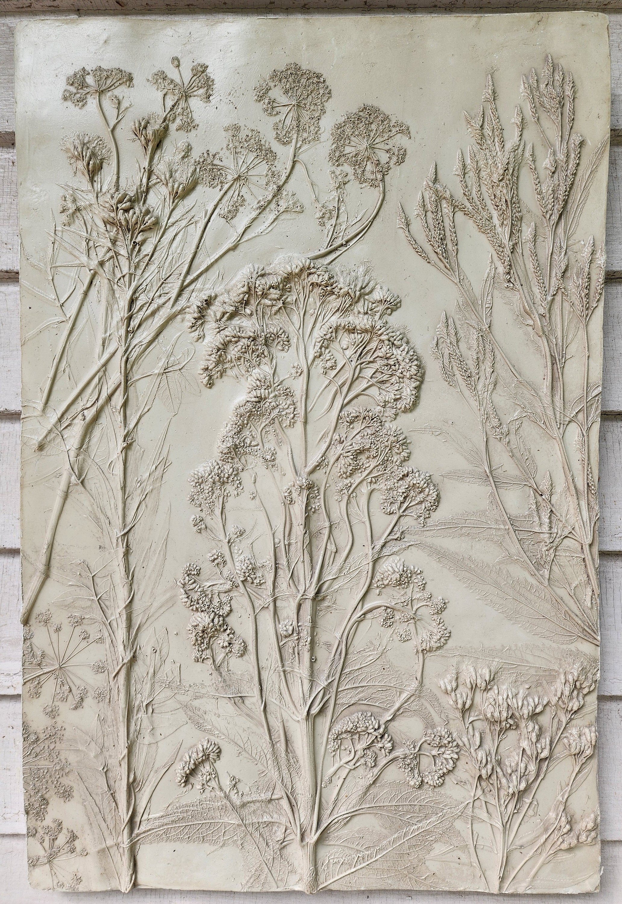 Plaster Botanical Bas Relief Artwork - Etsy